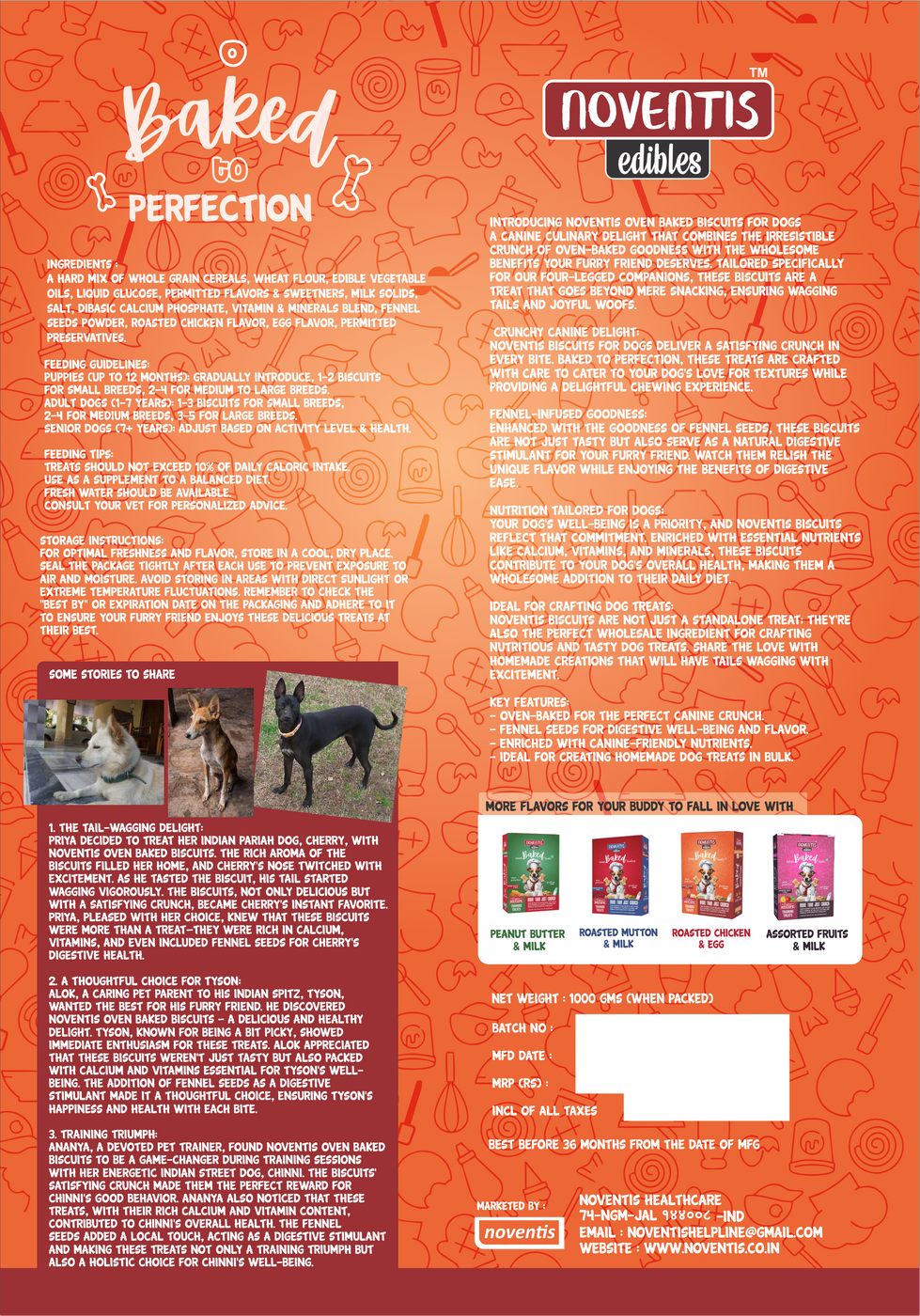 Noventis Roasted Chicken & Egg Oven Baked Biscuits for Dogs — Noventis ...